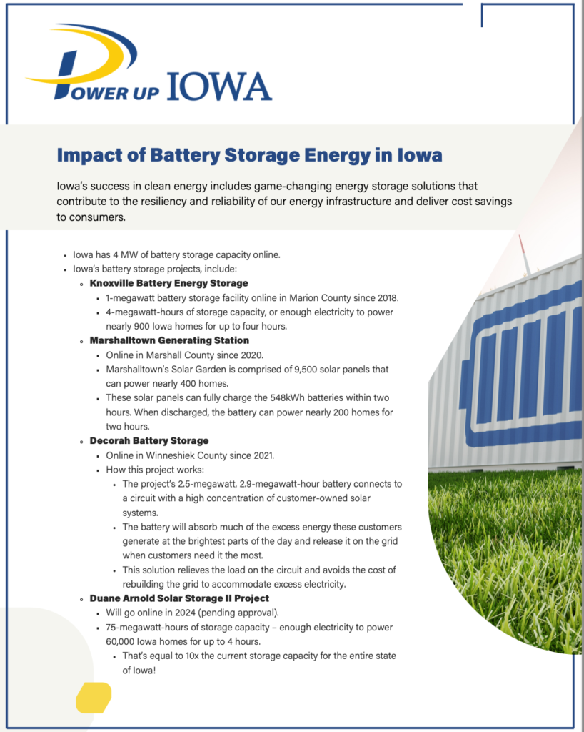 Battery Storage in Iowa - Power Up Iowa